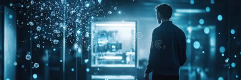 Quantum Computing Developer Explores Holographic Quantum Algorithms In High Tech Lab Generative