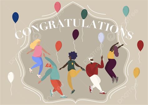 Congratulations Postcard Happy Character Invitation Template Download On Pngtree