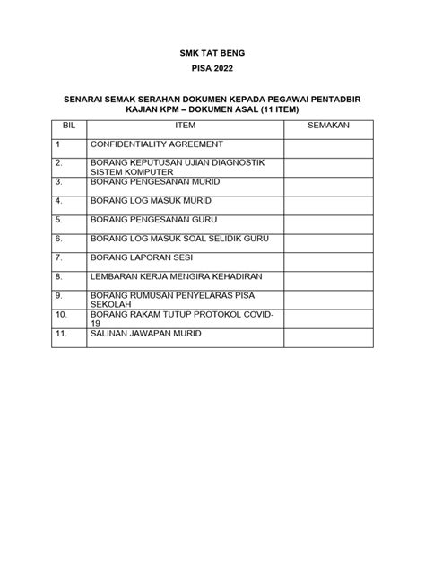 Senarai Semak Serahan Dokumen Pdf