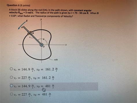 Solved Question Points A Block B Slides Along The Chegg
