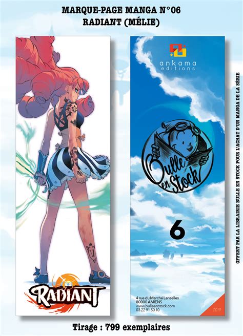 Marque pages Manga Luxe Bulle en Stock 6 n06 Mélie de Radiant simple Bulle en stock