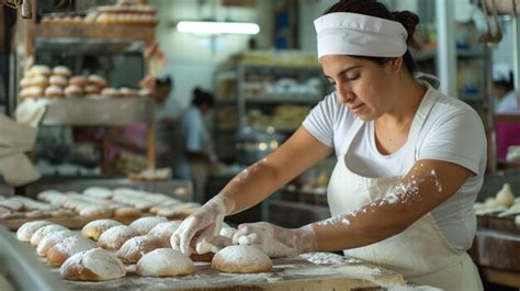 Premium Photo Bakery Woman Wearing White Apron Working In Her Bakery