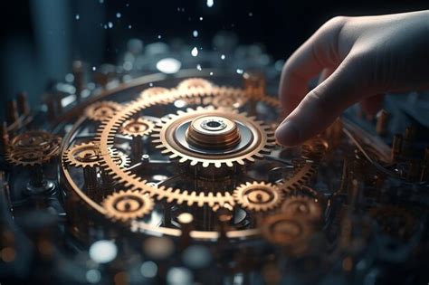 Premium Photo Abstract Representation Of Gears Cogs And Hands