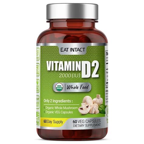 Organic Vegan Whole Food Vitamin D2 2000 Iu 50 Mcg Eat Intact