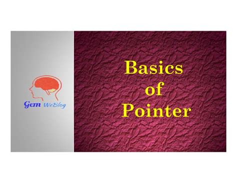1 Pointer Basic Ppt