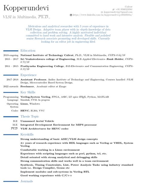 Kopperundevi Cv Pdf Computer Programming Computing