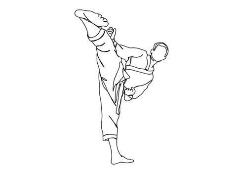 Premium Vector Karate Taekwondo Player Single Line Art Drawing
