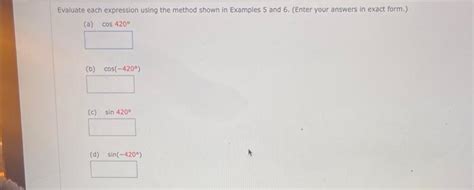 Solved Evaluate Each Expression Using The Method Shown In Chegg
