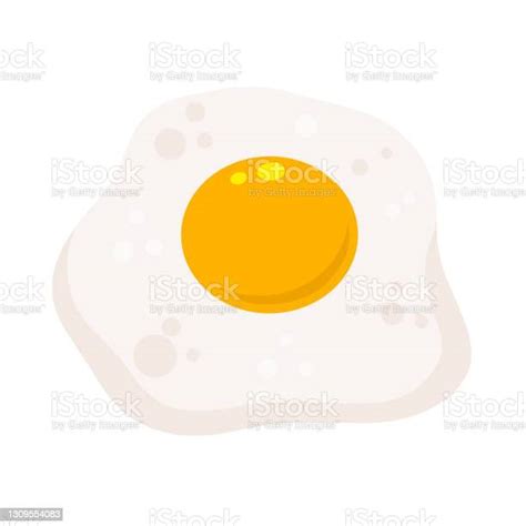 스크램블 에그 건강한 아침 식사 흰색 배경에 고립 된 플랫 만화 단백질과 노른자 요리의 요소 건강한 식생활에 대한 스톡 벡터