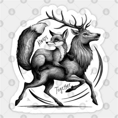 Vixen And Stag Always Journey Together Vixen And Stag Sticker