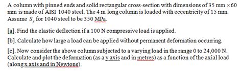 Solved A Column With Pinned Ends And Solid Rectangular