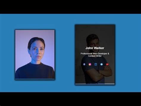 How To Create Profile Card Create Image Hover Sliding Effect YouTube