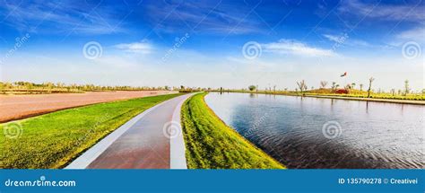 Panoramic View Of Love Lakes Dubai Stock Photo Image Of Qudra