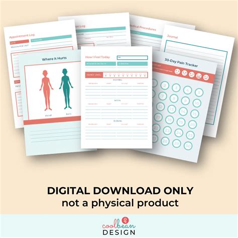 Printable Chronic Pain Tracking Journal Chronic Illness Health Log