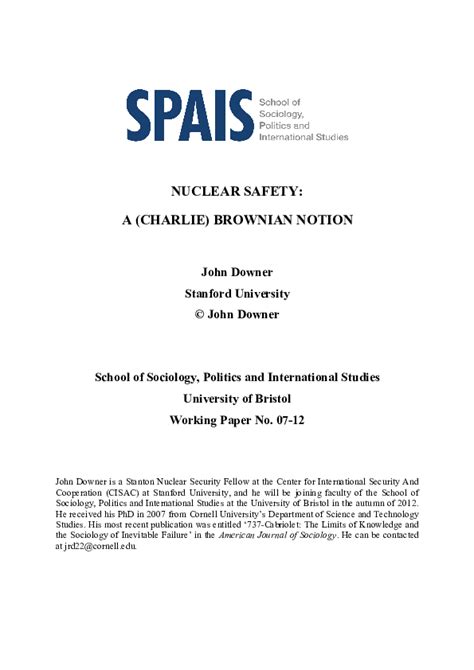 Pdf Nuclear Safety A Charlie Brownian Notion