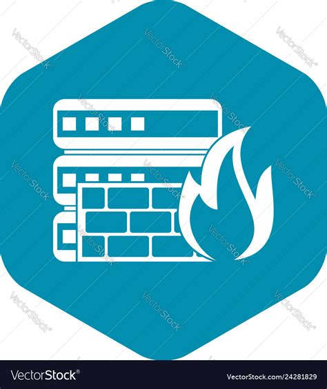 Database And Firewall Icon Simple Style Royalty Free Vector