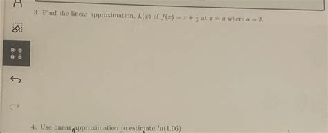 Find The Linear Approximation Lx ﻿of Fxx1x ﻿at