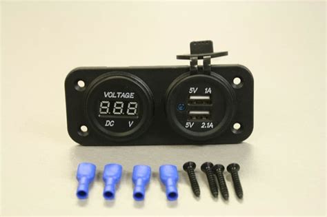 Socket Panel 2 Gang Double USB And Digital Volt Meter Clearcut Conversions