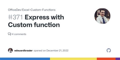 Express With Custom Function · Issue 371 · Officedevexcel Custom