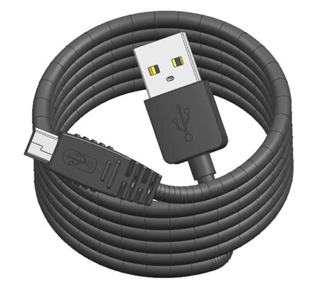 Usb接mini5p充电线 Step 模型图纸下载 懒石网