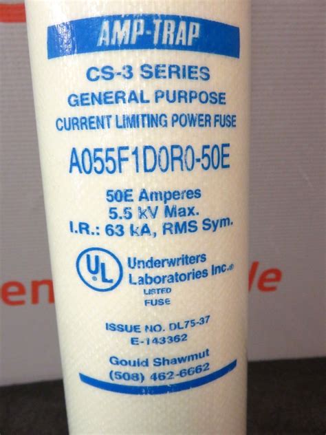 Gould Shawmut Amp Trap A055f1d0r0 50e 50e Amp Fuse Equipment Recycle