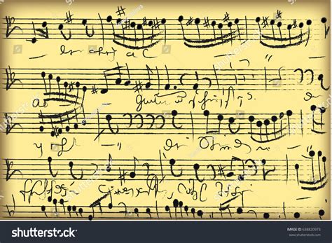 Vintage Notesancient Musical Notation By Handhandwritten Stock Vector