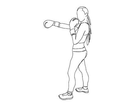 권투 선수 단일 라인 아트 드로잉은 라인 벡터 일러스트 레이 션을 계속 프리미엄 벡터