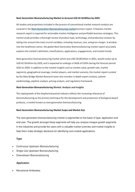 Ppt Next Generation Biomanufacturing Market To Account Us 4258