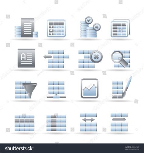 Database Table Formatting Icons Vector Icon Stock Vector Royalty Free