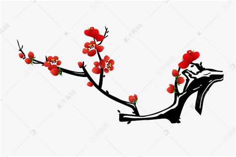 树枝上的红花素材图片免费下载 千库网