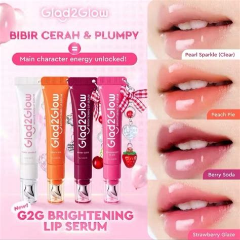 Jual Lip Serum Glad2glow Strawberry Glaze Pink Shopee Indonesia