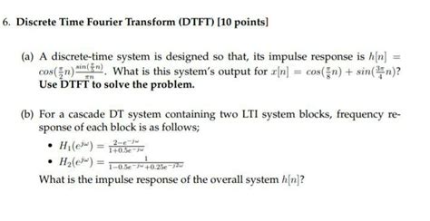 Solved Discrete Time Fourier Transform Dtft Points Chegg