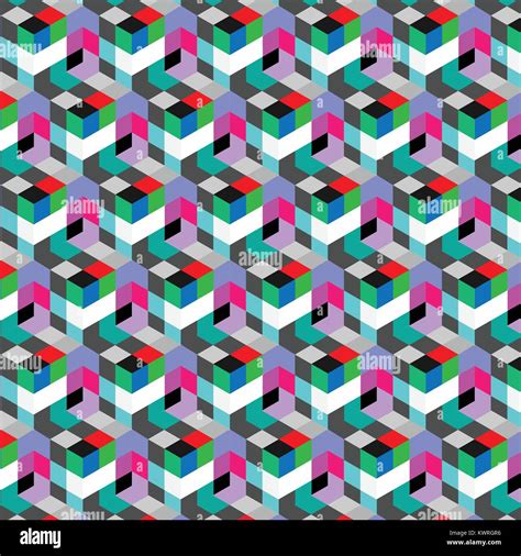 Abstract Cube Pattern Colorful Design Geometric 3d Vector Wallpaper