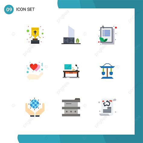 Pictogram Set Of 9 Simple Flat Colors Of Workplace Security Design Workplace Png And Vector