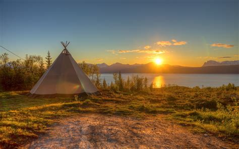 Camping Tipi Sun Lake Wallpapers HD Desktop And Mobile Backgrounds