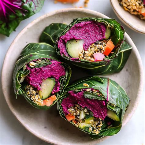 Vibrant Beet Hummus Wraps Acquisition Food