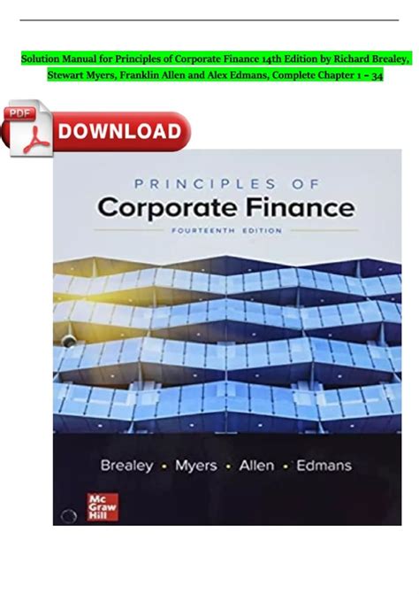 Solution Manual For Principles Of Corporate Finance 14th Edition By