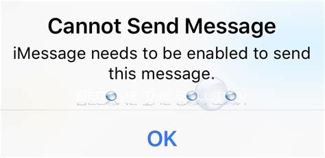 fix imessage needs to be enabled to send this message but it is enabled
