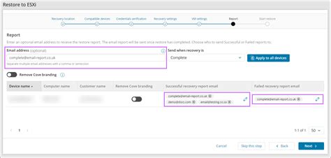 Configure One Time Restore To Esxi