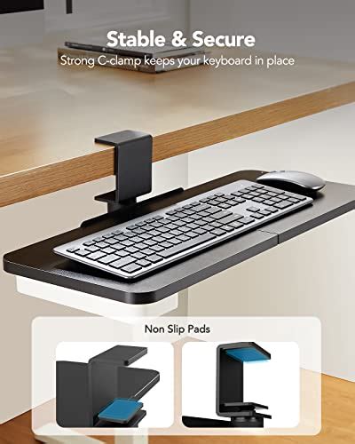 Huanuo Keyboard Tray Under Desk 360 Rotating Keyboard Tray With