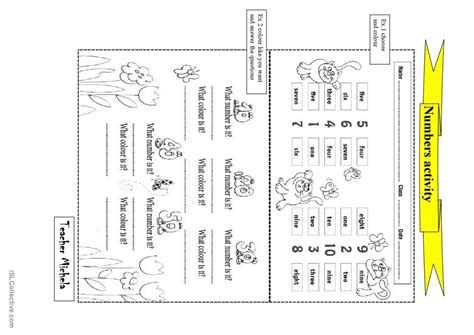 Numbers Activity English ESL Worksheets Pdf Doc