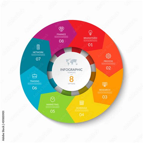 Infographic Process Chart Design Template With Circular Arrows Cycle Diagram That Can Be
