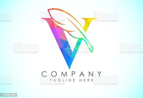깃털이 있는 다각형 이니셜 V 알파벳 법률 회사 아이콘 기호 기호입니다 작가 또는 출판사를 위한 로고 개념에 대한 스톡 벡터