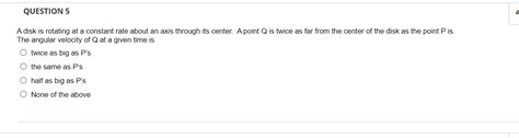 Solved A Disk Is Rotating At A Constant Rate About An Axis