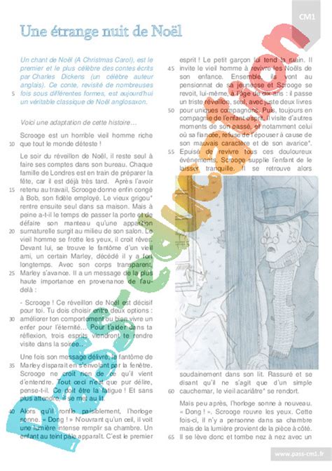 Une étrange nuit de Noël A Christmas Carol Cm1 Récit Lecture Cycle 3 PDF à imprimer
