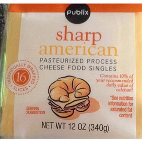 Publix Sharp American Cheese 21 G Nutrition Information Innit