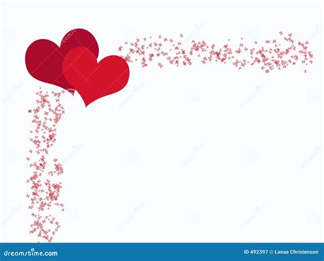 Corazones Y Mariposas Stock De Ilustración Ilustración De Rojo 492397