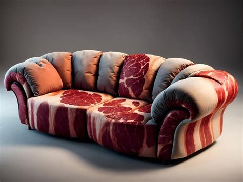 A Sofa Designed To Look Like A Piece Of Meat Premium Ai Generated Image