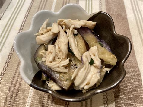 鶏ささみとナスのポン酢和え【簡単・大量作り置きレシピ】【ズボラ飯】【電子レンジ調理】 あまきズム