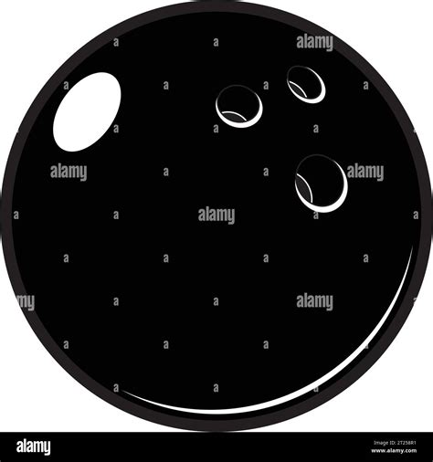 Classic Simple Black Cartoon Ten Pin Bowling Ball Icon Vector Isolated